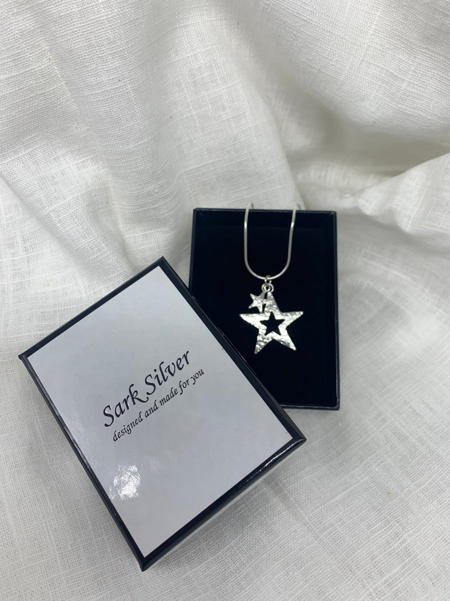 Cut-Out Silver Stars Pendant – Sark Silver Studio